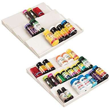mDesign Plastic Adjustable Expandable Vitamin Rack Drawer Organizer ...