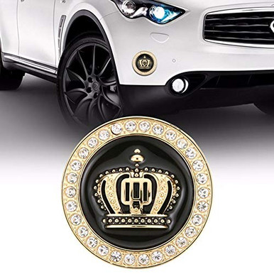 3D Crown Diamond Metal Car Emblem Sticker Chrome Auto Badge Sticker ...