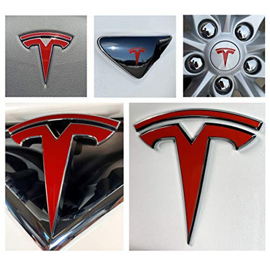 Custom Cut Graphics Tesla Model X Logo Decal Wrap 14-pc Set Gloss Red ...