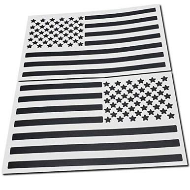 Az Auto Graphics USA American Flag Decal 4 x 7 Matte Black ...
