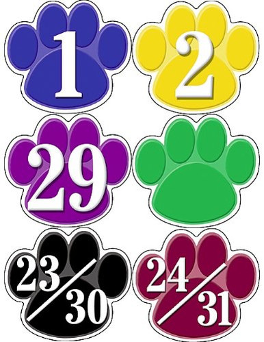Teacher Created Resources Colorful Paw Prints Calendar Days (5240 ...