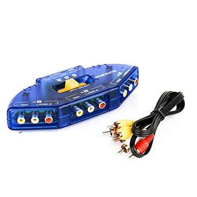 RCA Splitter with 3-Way Audio Video RCA Switch Box RCA Cable 3 Way Port ...