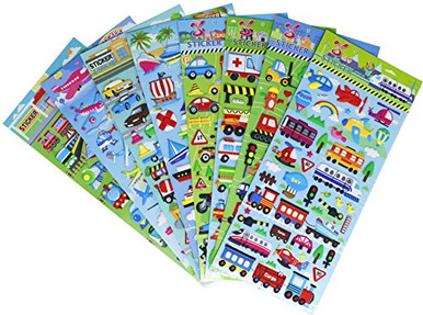 HighMount Transportation Stickers 8 Sheets with Car Airplane Steamship ...
