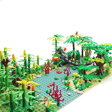 SPRITE WORLD Rainforest Building Blocks Huge Plants Pack Tree Flowers ...