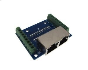 Dual RJ45 Ethernet Connector Breakout Board w/ LED Screw terminals NS ...