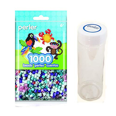 Perler Beads Bundle Mixed 1000 Bead Pack Storage Cylinder Unicorn Mix ...