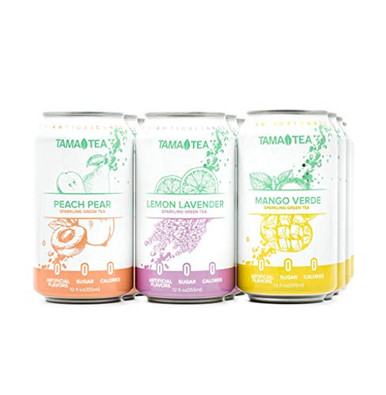 Tama Tea Sparkling Green Tea 3 Flavor Variety Pack Made with Real Fruit ...