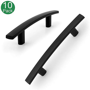 Koofizo Curved Bar Cabinet Pull - Black Furniture Arch Handle 3 Inch ...