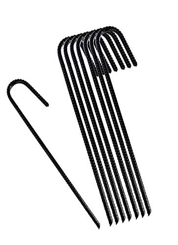 16" Ground Anchor Rebar Stakes Heavy Duty 8 Pcs J Hook Curved Steel ...