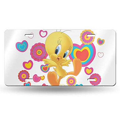 N C Tweety Bird Decorative Car Front License Plate Aluminum Metal ...