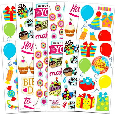 Birthday Scrapbook Stickers Birthday Crafts Bundle Bulk 12 Pack