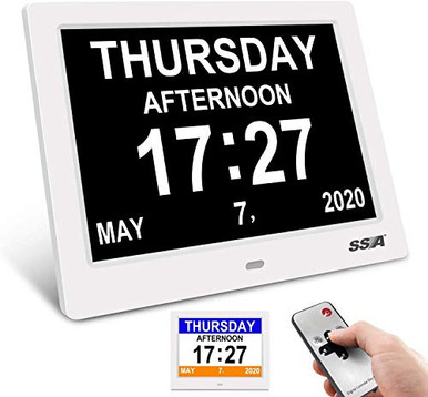 SSA Dementia Alarm Clock Alzheimers Clock with 3 Interfaces 8 Alarm ...
