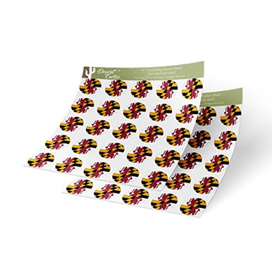 Maryland MD State Flag Sticker Decal 1 inch Round Two Sheets 50 Total ...