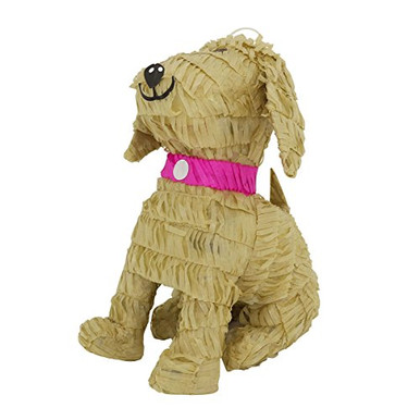 Beige Puppy Dog with Pink Collar Pinata Mexican Piñata Handmade in ...