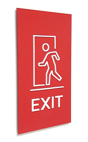 Kubik Letters Exit Sign ADA Compliant Modern Design Sign with Grade 2 ...