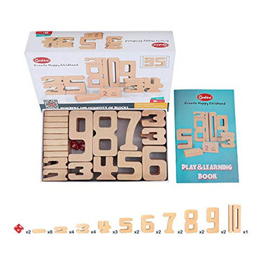 Onshine Set of Math Building Blocks STEM Big Solid Wood Educational ...