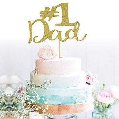 GrantParty 1 Dad Happy Father s Day Gold Cake Topper Best Dad Father s ...