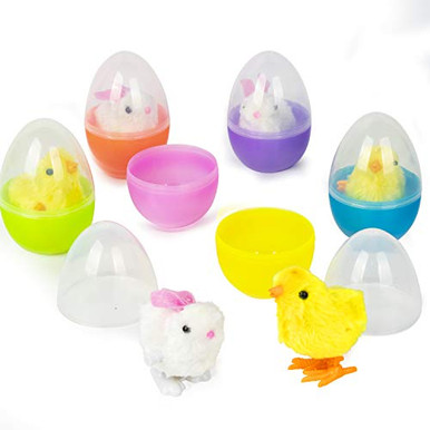 Kingyee Large Easter Eggs Filled with Wind up Chicks and Bunny Toys ...