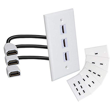 3 Ports 4K HDMI Wall Plate Outlet Cover Built in Switch Plug Socket ...
