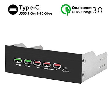 EZDIY FAB 5 25in 10Gbps USB 3 1 Gen2 Hub and Type C Port Front Panel ...