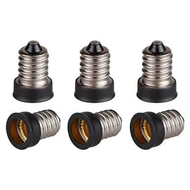 (Pack of 5) E14 to E12 Adapter Converter, Small Edison Screw European ...