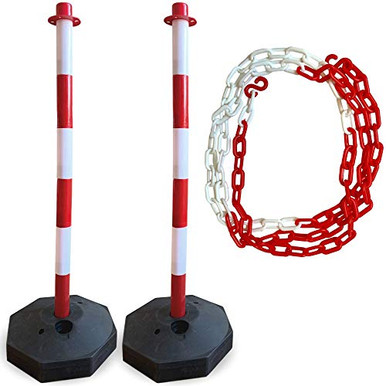 2 Traffic Delineator Poles Plus Chain Included Better Than Cones ...