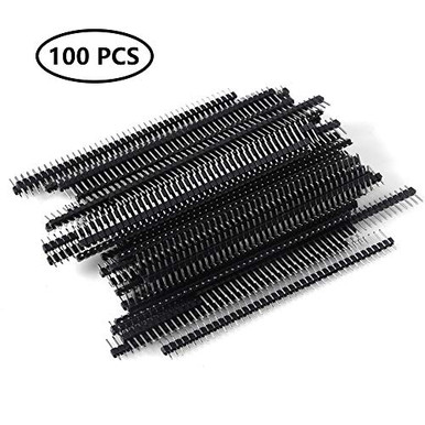 Aoicrie 100pcs Male Header Pins Connector Straight Single Row 40 Pin 0 ...
