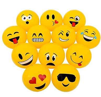 Novelty Treasures Popular Set of 12 Emoji Inflatable Beach Balls 12 ...