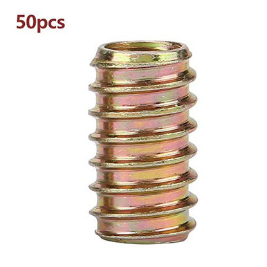 50pcs Threaded Insert Nuts M8 M10 Inner and Outer Teeth Straight Nuts ...
