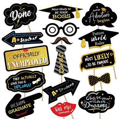 2020 Glittery Graduation Photo Booth Props Colorful Gold Graduation ...