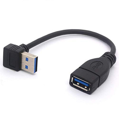 Short USB 3.0 Extension Cable, 90 Degree Up Angled USB Type A Male to ...