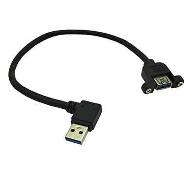 Panel- Mount USB 3.0 Extension Cable, Haokiang 1 ft/30cm 90 Degree ...