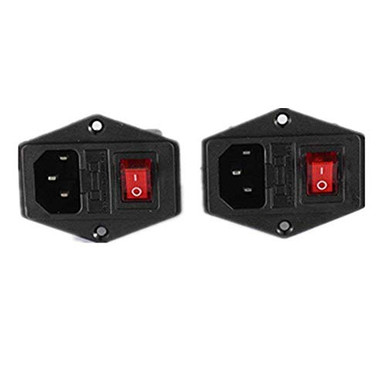 2 Pcs 3 Pin IEC320 C14 Inlet Module Plug 5A Fuse Switch Male Power ...