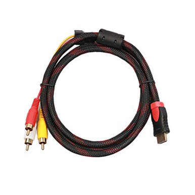 HDMI to RCA Cable, Haokiang 5 Ft HDMI Male to 3RCA AV Composite Male M/M Connector Adapter Cable ...