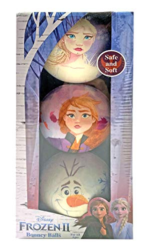 Frozen II Bouncy Ball Set 3 Pieces Anna Elsa and Olaf - Warehousesoverstock