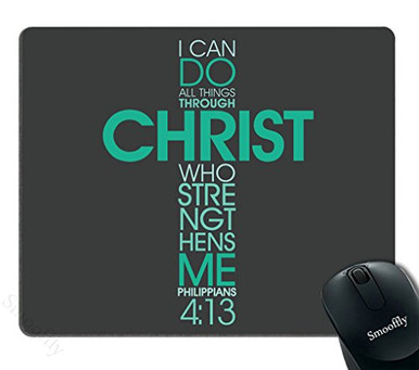 Smooffly Gaming Mouse Pad Custom - I Can Do All Things Through Christ ...