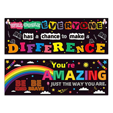 2 Pack Motivational Classroom Banner for Decorations Educational and ...