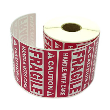 Heavy Pink Fragile Stickers Heavy Sticker Self Adhesive Handle with ...