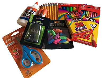 Classroom Supply Pack Bundle Safety Edge Scissors 24 Crayons 12 color ...