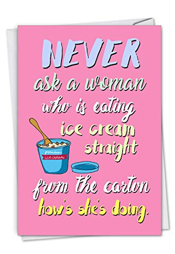 NobleWorks Ice Cream Carton Funny Women s Feel Better Card Pink Get ...