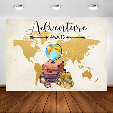 COMOPHOTO Travel and Adventure Party Backdrop 7x5ft Oh The Places You ...