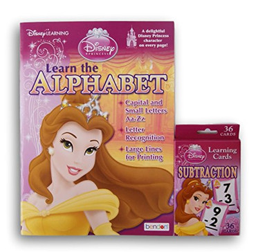 Belle Disney Princess Themed Alphabet and Subtraction Bundle Workbook ...
