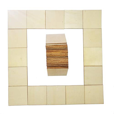 Unfinished Wood Pieces 80 Pack 2x2 Inch Laser Wooden Squares Craft ...