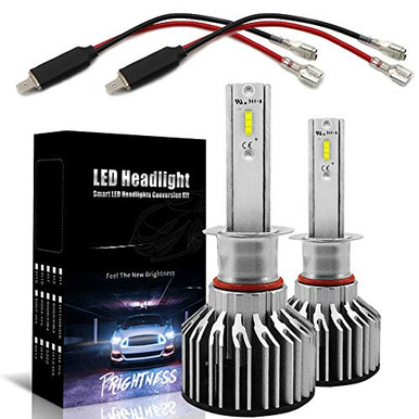 H1 LED Headlight Bulbs with H1 Male Plug Single Diode Converter ...
