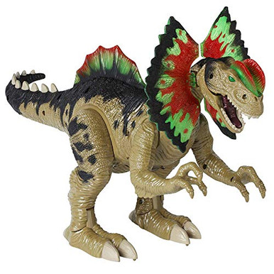 Dilophosaurus Toy Walks Roars and Stomps with Flapping Neck Frills and ...