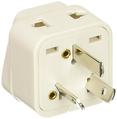 CKITZE BA-16-3P Grounded Universal 2-in-1 Type I Plug Adapter - 3 Pack ...