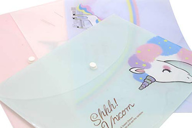 Cute Unicorn Folder A4 Size File Pouch Document Storage Case Paper ...
