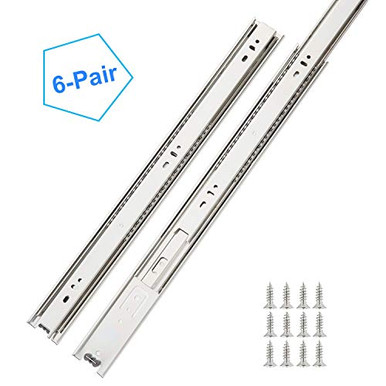 6 Pair of 22 Inch Hardware Full Extension Side Mount Ball Bearing ...