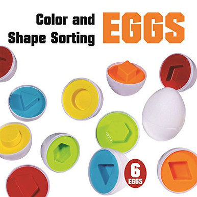 Go Play, Color and Shape Matching Egg Set of 6, Educational Color ...