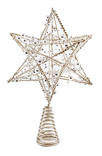 Creative Co op Sparkling Multi Pointed Star Christmas Tree Topper ...